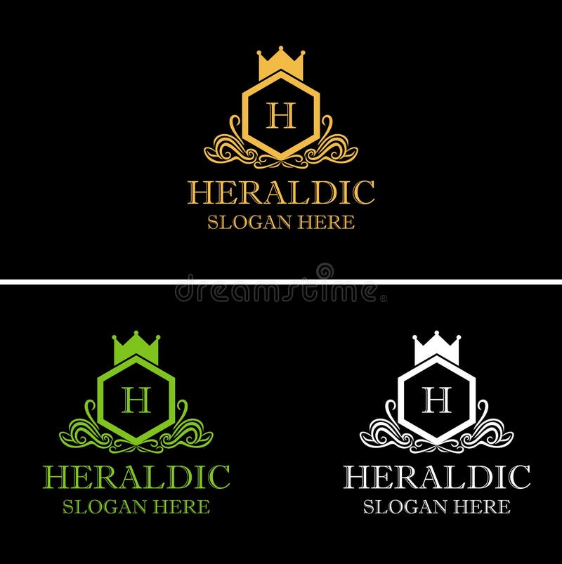Heraldic Royal Crest Vector Logo Stock Vector - Illustration of ...
