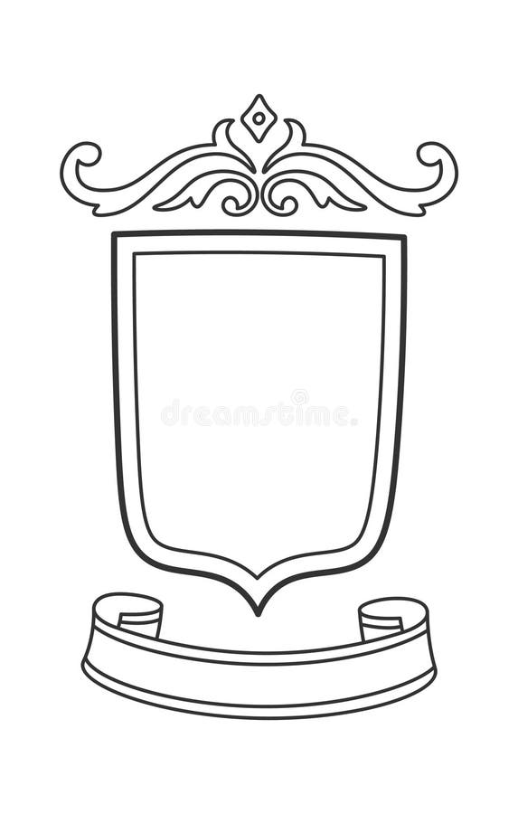Heraldic Royal Shield Badge Stock Vector - Illustration of shield ...