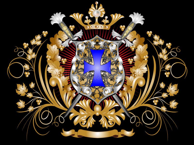 Heraldic shield stock vector. Illustration of label, heraldic - 7513944