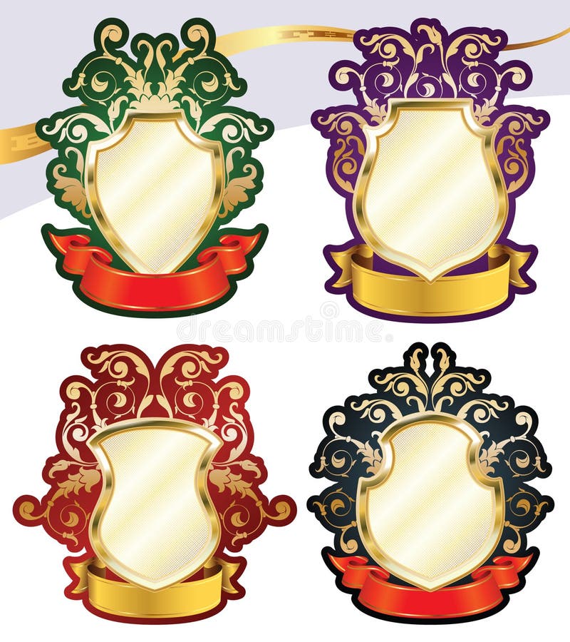 Heraldic Shield stock vector. Illustration of grape, drawing - 13728614