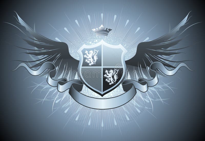 Winged Shield Insignia stock vector. Illustration of graphic - 7488326