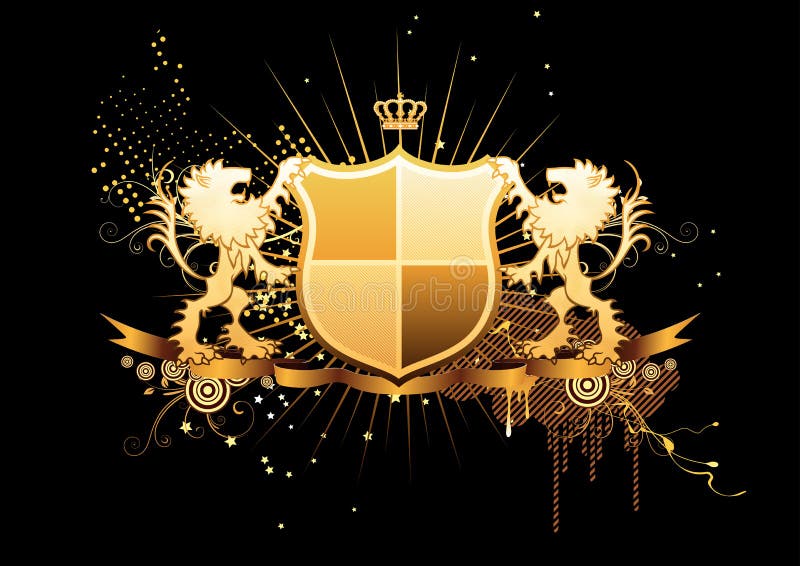 Heraldic shield stock vector. Illustration of luxury, award - 9425565