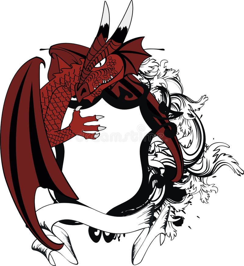 Heraldic Red Dragon Soccer Coat of Arms Crest Background 2 Stock Vector ...