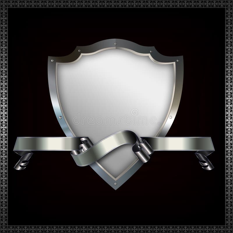 Heraldic Shield with Ribbon and Swords. Stock Illustration ...