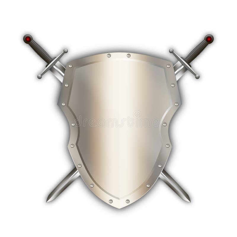 Heraldic Shield with Ribbon and Swords. Stock Illustration ...