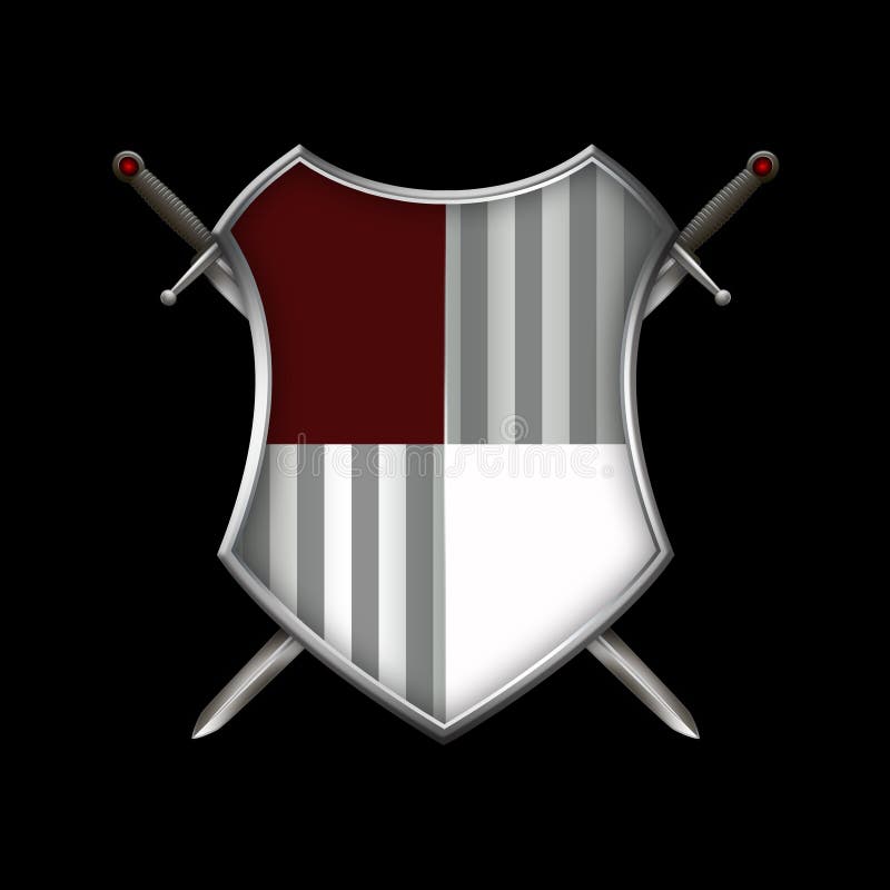 Heraldic Shield with Ribbon and Swords. Stock Illustration ...