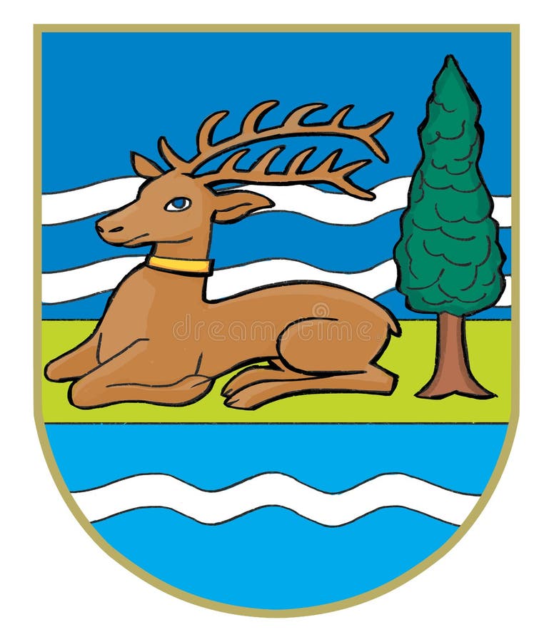 Heraldic Sign of Srem with a Deer Stock Illustration - Illustration of ...