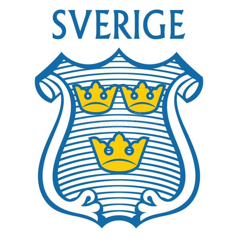 Heraldic Symbol of Sweden, Shield and Three Crowns Stock Vector ...