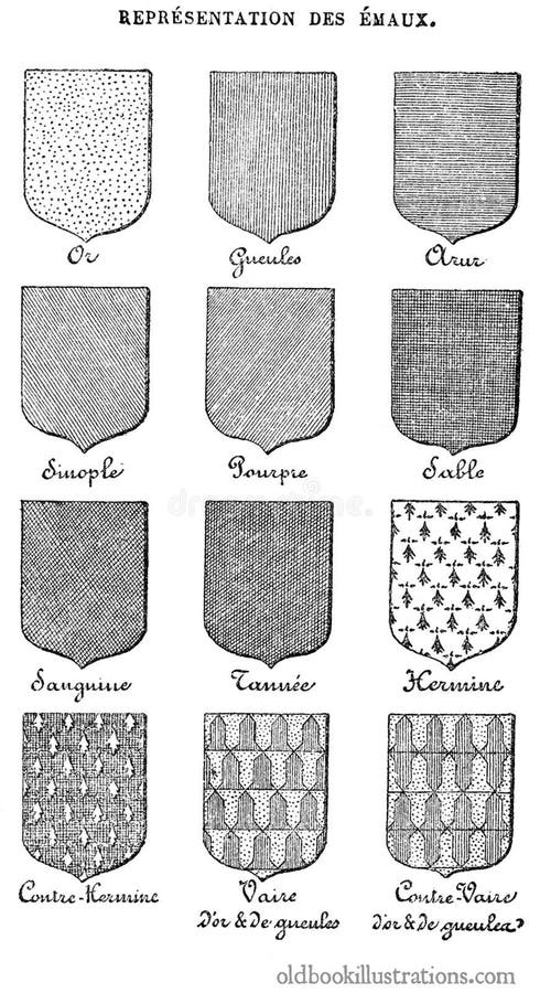 Heraldic Tinctures stock image. Image of - 92134447