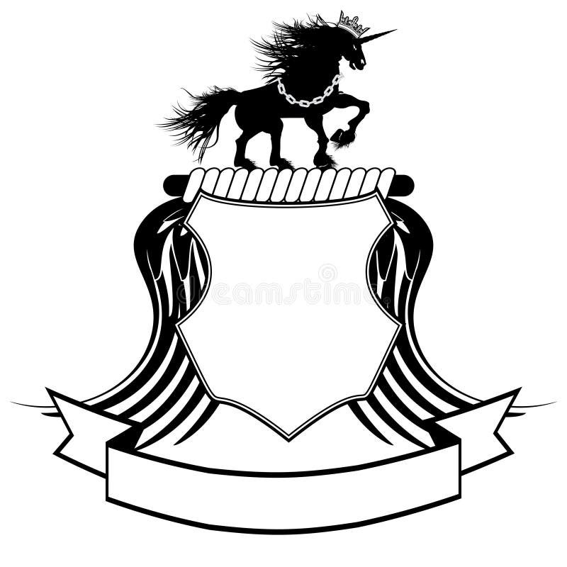 Heraldic Unicorn Coat of Arms Winged Crest Tattoo Stock Vector ... Heraldic Unicorn Coat of Arms Winged Crest Tattoo Stock Vector ...