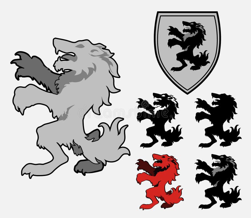 Heraldic Wolf stock vector. Illustration of aggressive - 10983619