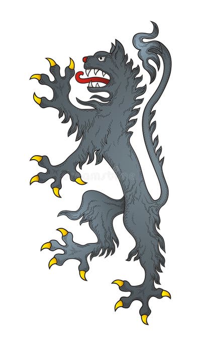 Wolf Heraldic Rampant Stock Illustrations – 19 Wolf Heraldic Rampant ...