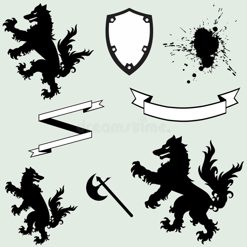 Wolf Heraldry Crest Stock Illustrations – 186 Wolf Heraldry Crest Stock ...
