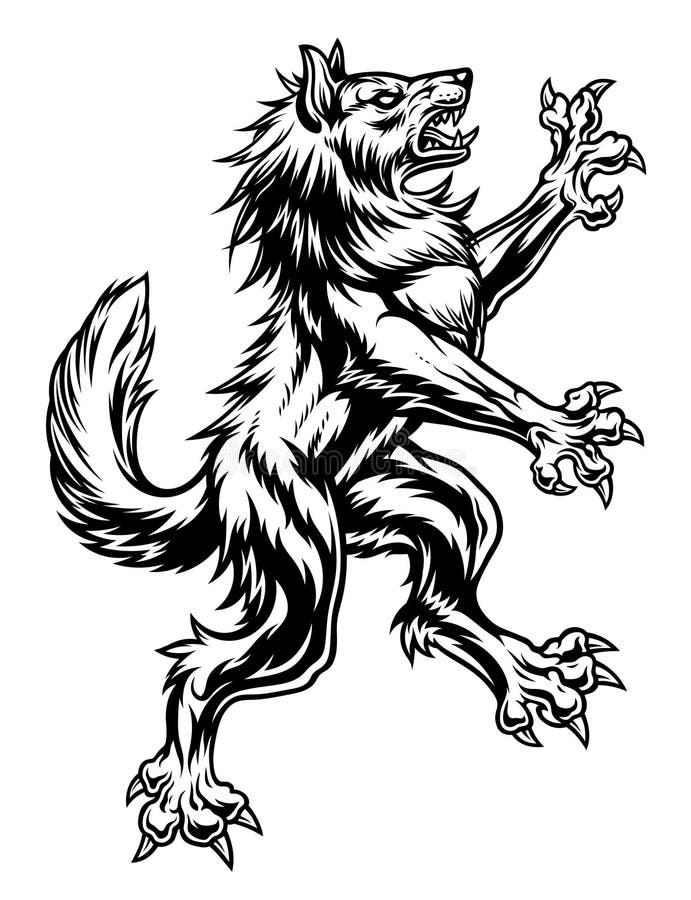 Wolf Rampant stock vector. Illustration of medieval, heraldry - 22934940