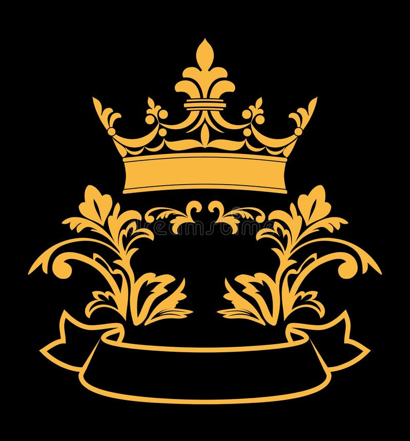 Schwarz-Weiß-Kronen Auf Weißem Hintergrund Stock Abbildung ...