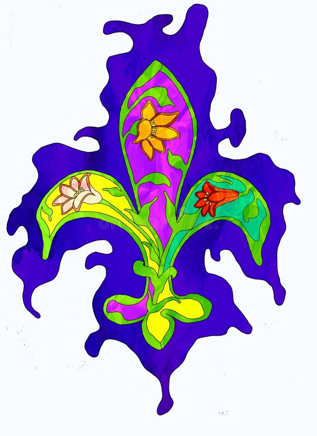 Heraldisk lilja stock illustrationer. Illustration av prydnad - 113818512