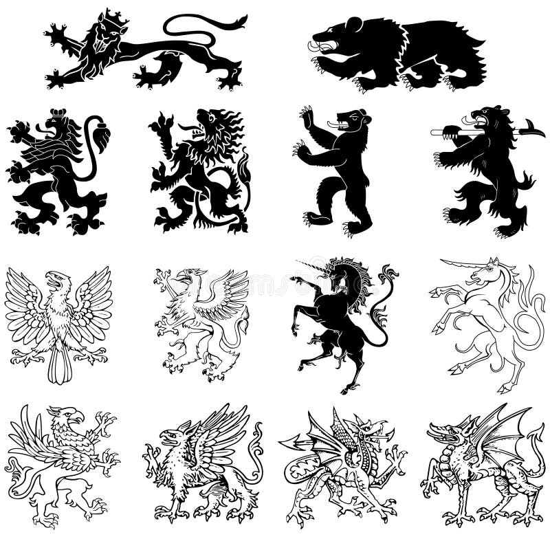 Heraldic monsters vol V stock vector. Illustration of monster - 20287886