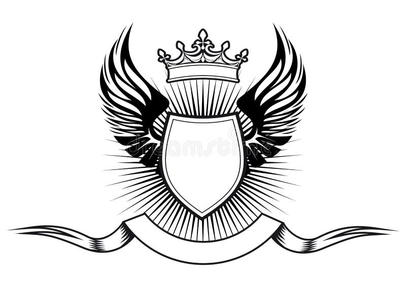 Heraldry Shield with Angel Wings Stock Vector - Illustration of award ...