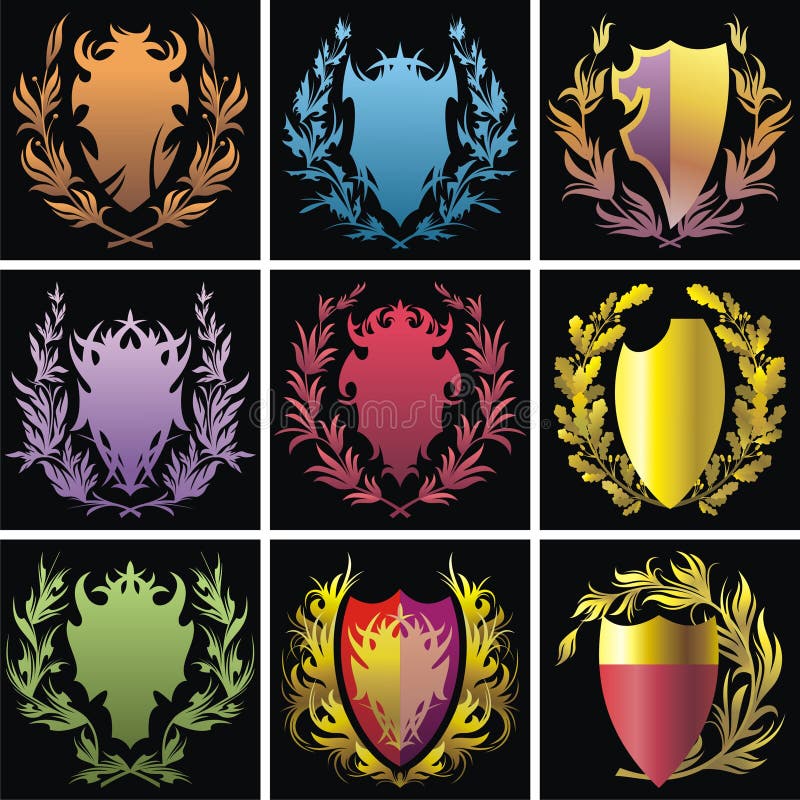 Heraldry elements stock vector. Illustration of illustrations - 9974955