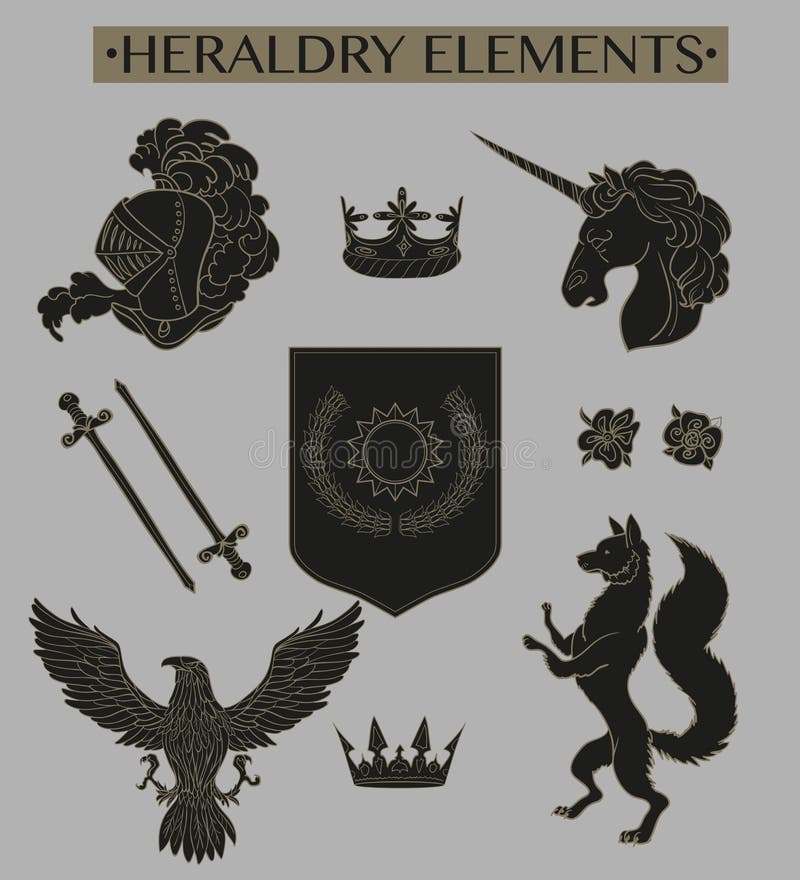 Vector Heraldry Emblem Collection. Stock Vector - Illustration of ...