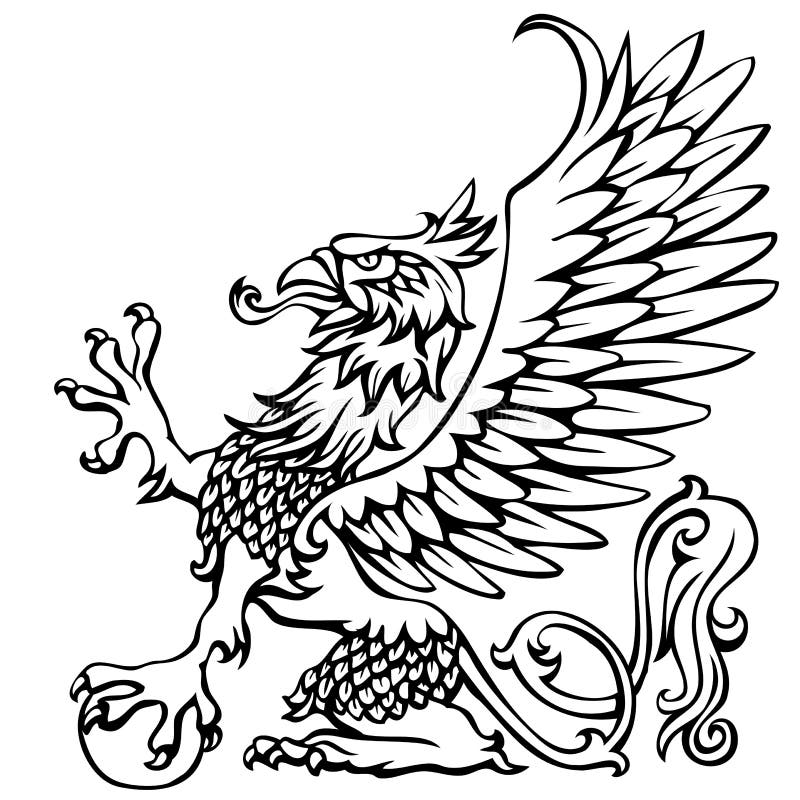 Heraldry griffin stock vector. Illustration of claw, fictional - 54946457