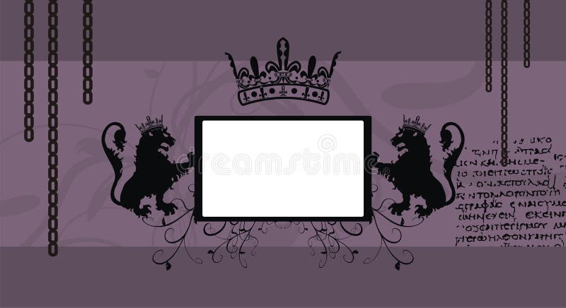 Heraldry Lions Vector Illustration Set Poster Template Stock Vector ...