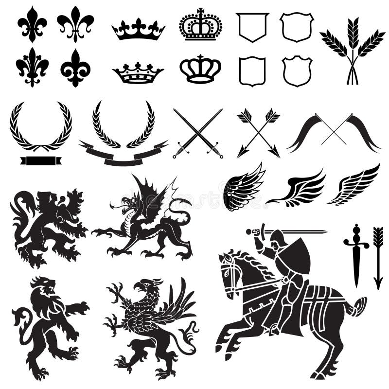 Heraldry Ornament Set stock vector. Illustration of heraldry - 13800597