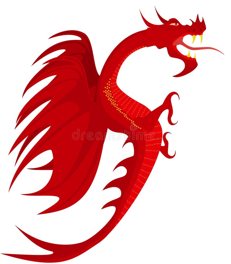 Heraldry red dragon. stock vector. Illustration of colorful - 24016747