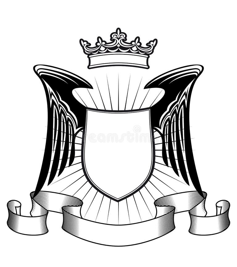 Heraldry Shield Angel Wings Stock Illustrations – 197 Heraldry Shield ...
