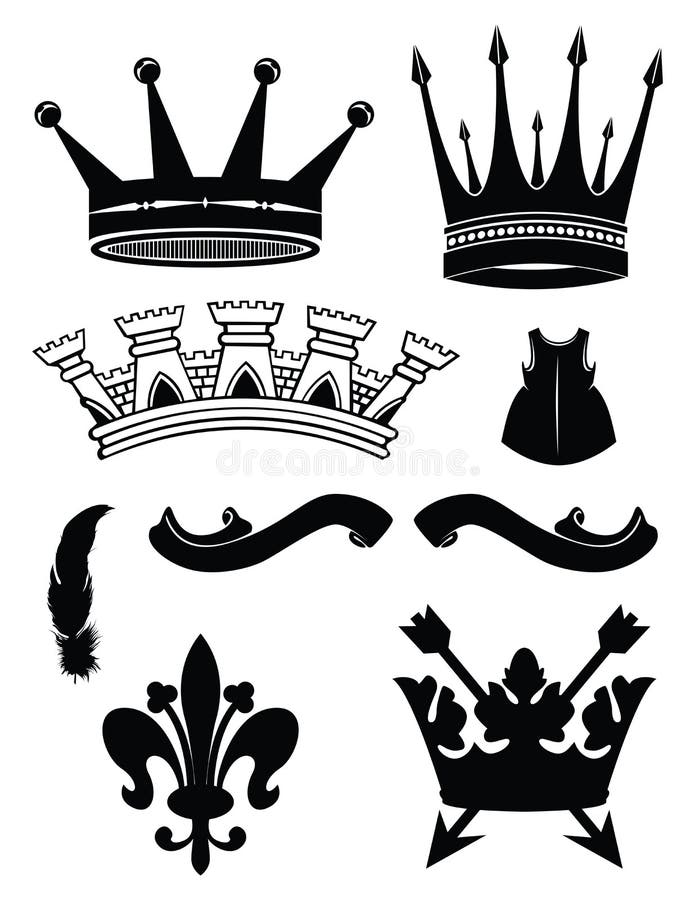 Heraldry Vector Illustration Set Poster Template Stock Vector ...