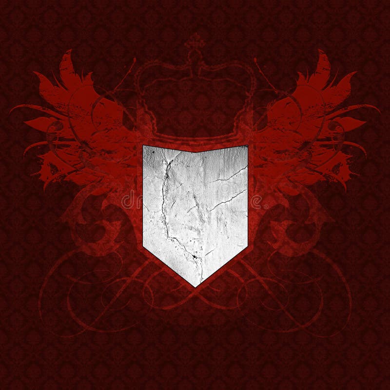 Heraldry on Vintage Wallpaper Stock Illustration - Illustration of ...