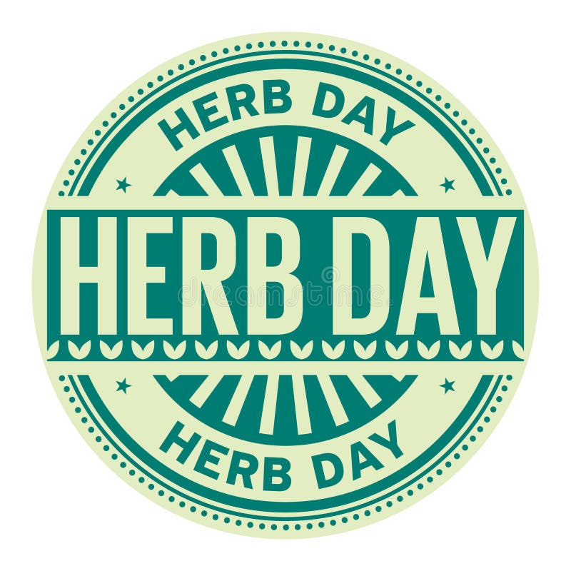 Herb Day stamp stock vector. Illustration of alternative - 110594167