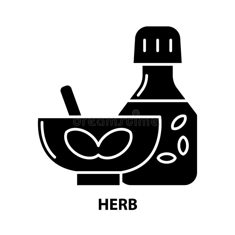 Herb Icon, Black Vector Sign with Editable Strokes, Concept ...