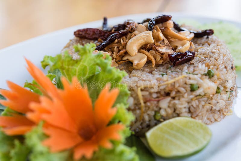 Herb Stir Rice with Cashew Nut Stock Photo - Image of delicious, dinner ...