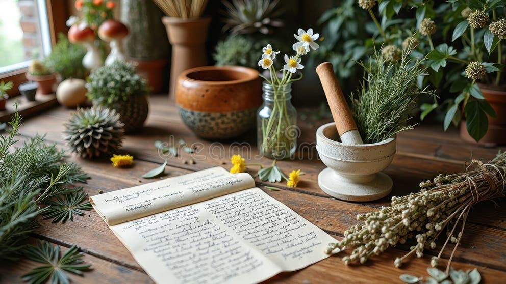 Herbal Apothecary: Rustic Garden Tools, Dried Herbs, and Handwritten ...