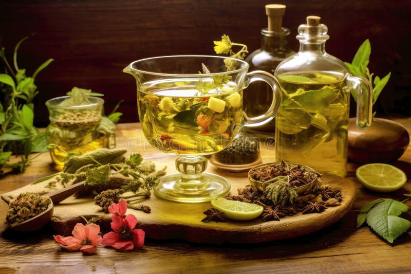 Herbal Decoction. Concept Alternative Medicine Stock Illustration ...