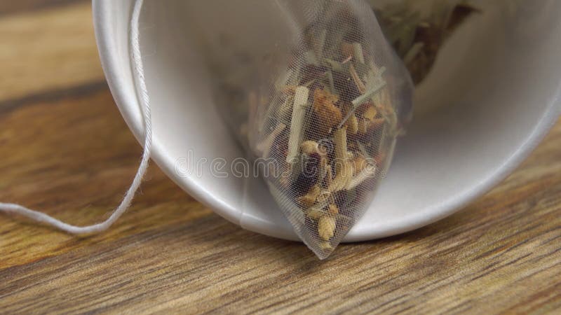 Herbal Flower Fruit Tea in a Micro Plastic Bag in an Overturned White ...