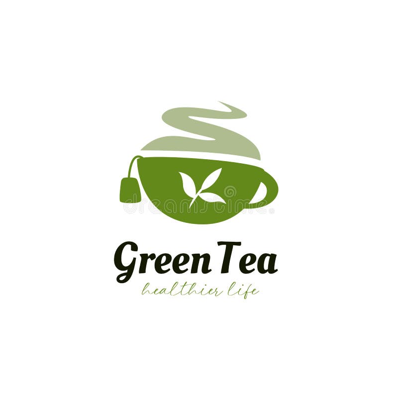 Herbal Green Tea Logo Icon Symbol with Green Cup and Tea Leaf ...