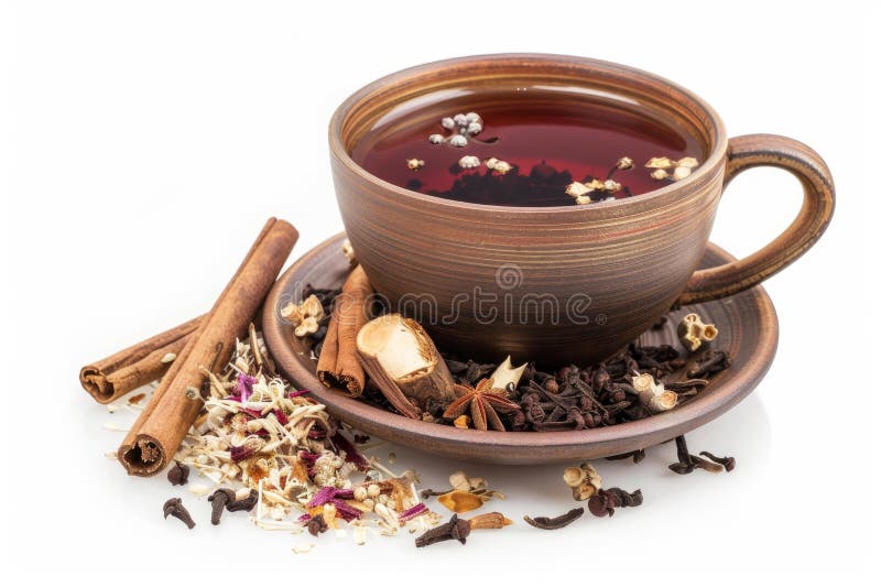 Aromatic Herbal Tea with Spices in a Ceramic Cup Stock Photo - Image of ...
