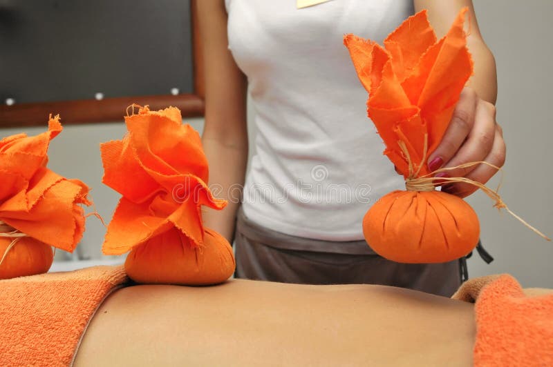 Herbal massage compresses stock photo. Image of natural - 13596790