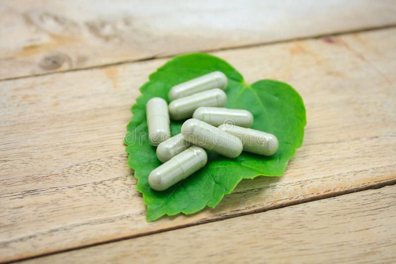Herbal medicine capsules stock image. Image of natural - 77070621