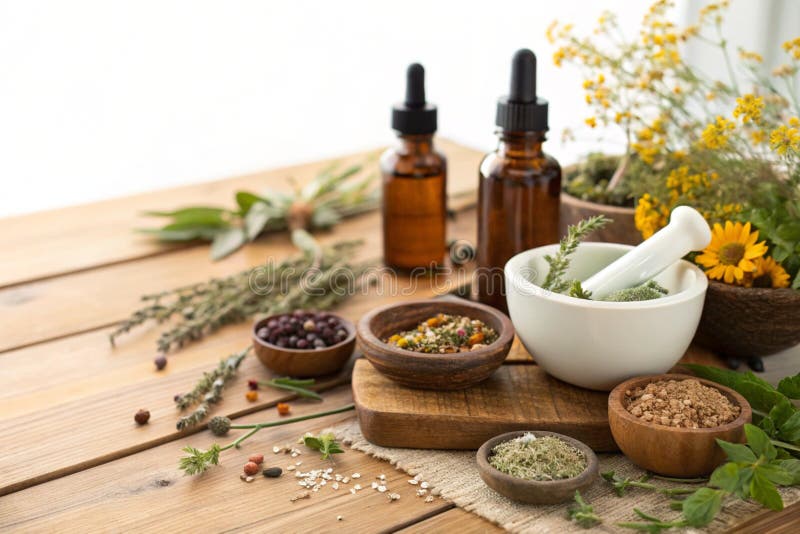 Herbal Medicine Ingredients Stock Illustration - Illustration of ...