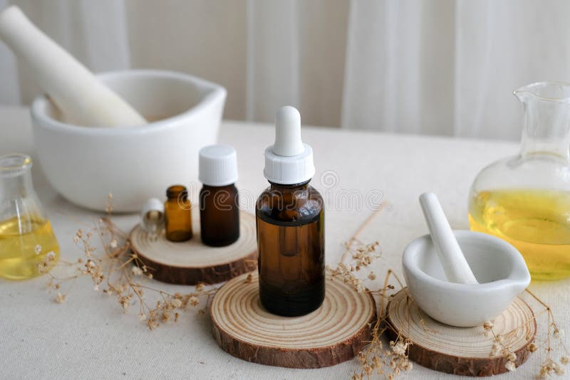 Herbal Medicine Product with Oil and Aromatherapy Stock Image - Image ...