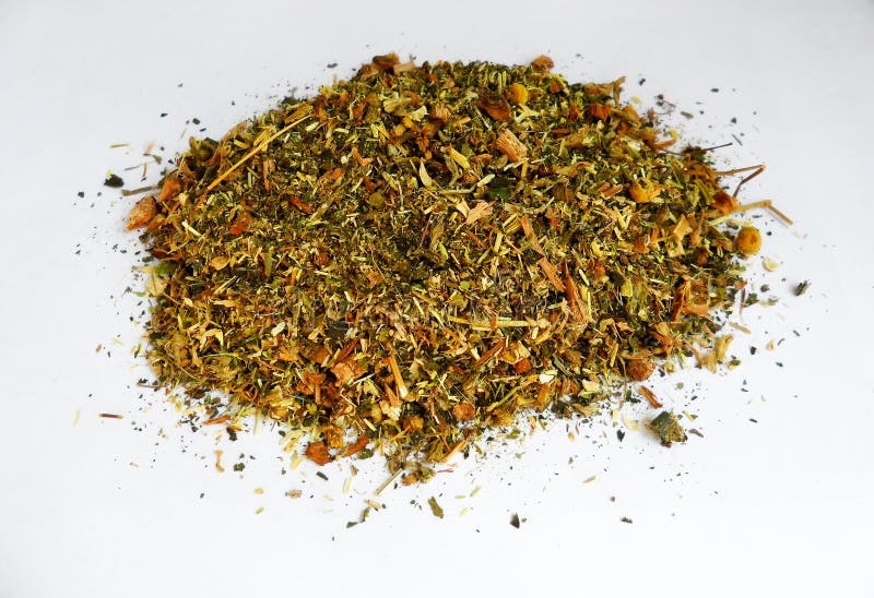 Herbal Mixture on White Background Stock Photo - Image of pattern ...