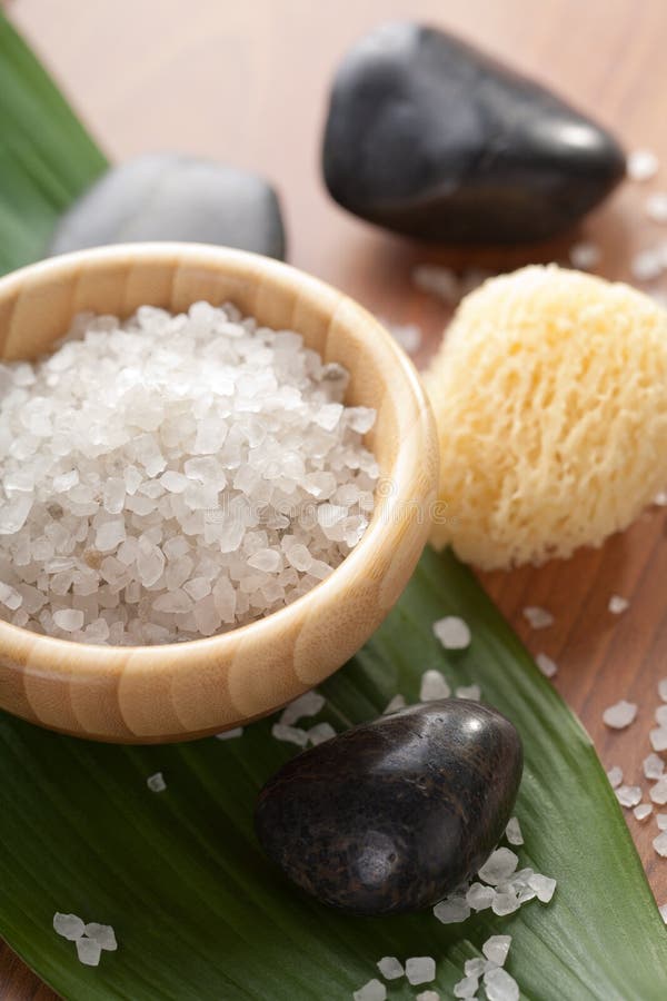 Herbal salt and spa stones stock photo. Image of aromatherapy - 16793462