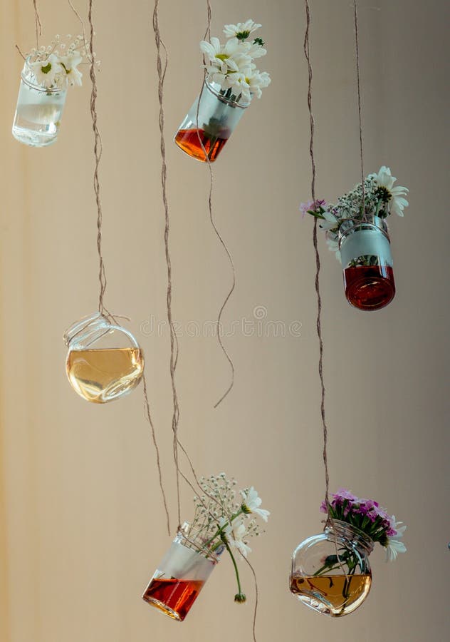 Herbal Tea Bottles Hanging on Strings Stock Image - Image of potion ...