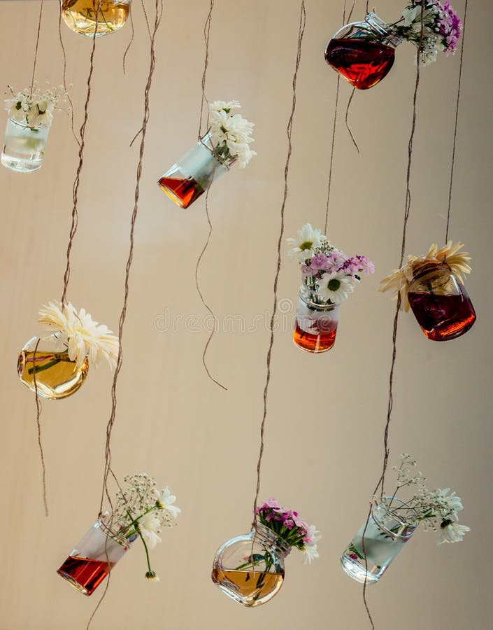 Herbal Tea Bottles Hanging on Strings Stock Image - Image of leaf ...