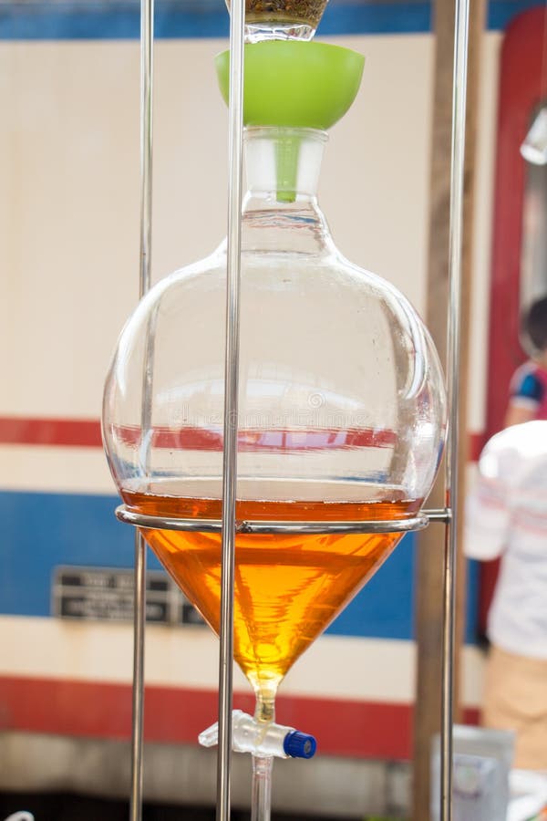 Herbal Tea Distilling Mechanism with Flasks on Display Stock Image ...
