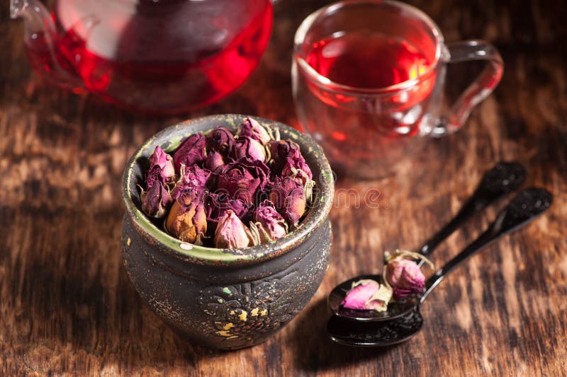 Herbal tea flowers roses stock photo. Image of homeopathy - 58518072