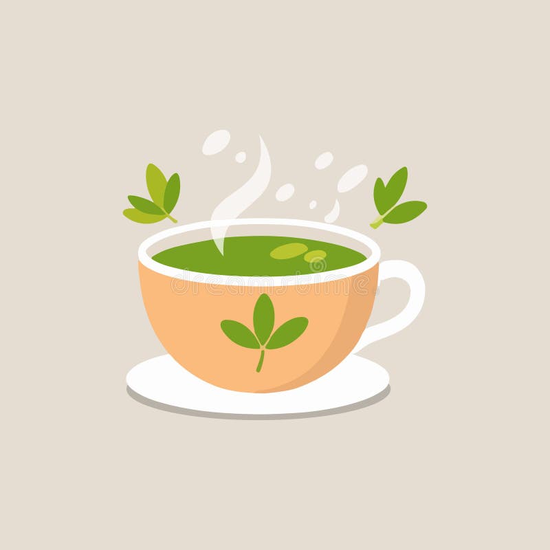 Herbal Tea Icon Steaming Cup with Chamomile and Mint Stock Vector ...